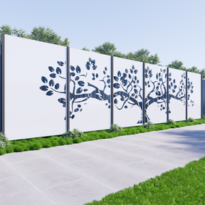Beautiful Tree (5 Panels) Privacy Garden Screen – Metal Decor Aus