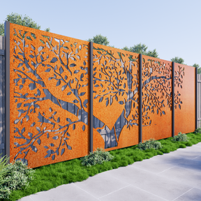 Branch Out Design (4 Panels) Privacy Garden Screen – Metal Decor Aus