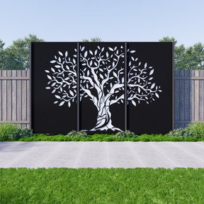 Tree Of Strength (3 Panels) Privacy Garden Screens – Metal Decor Aus