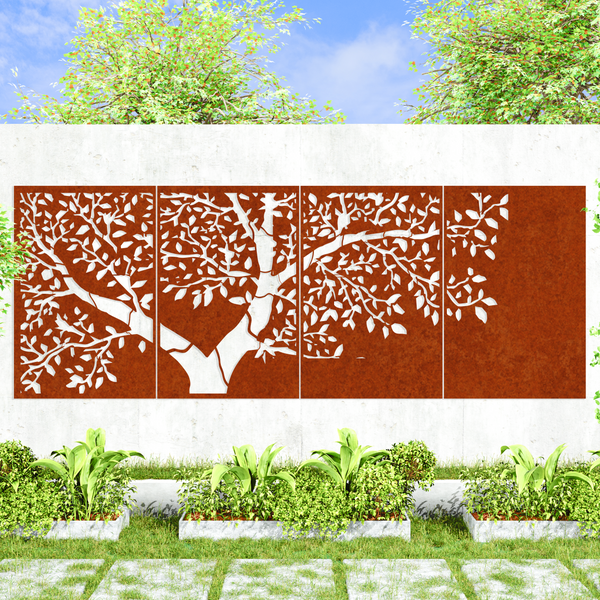 Branch Out Design (4 Panels) Privacy Garden Screen