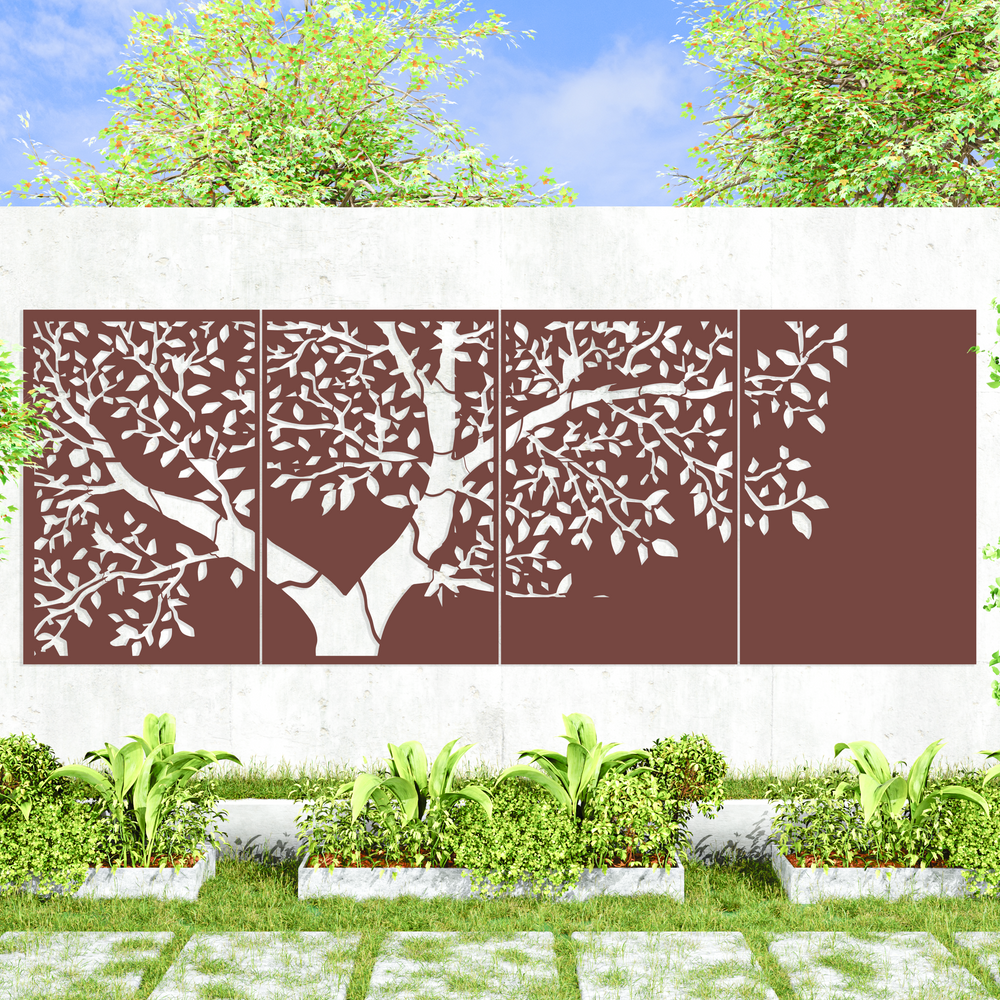 Branch Out Design (4 Panels) Privacy Garden Screen