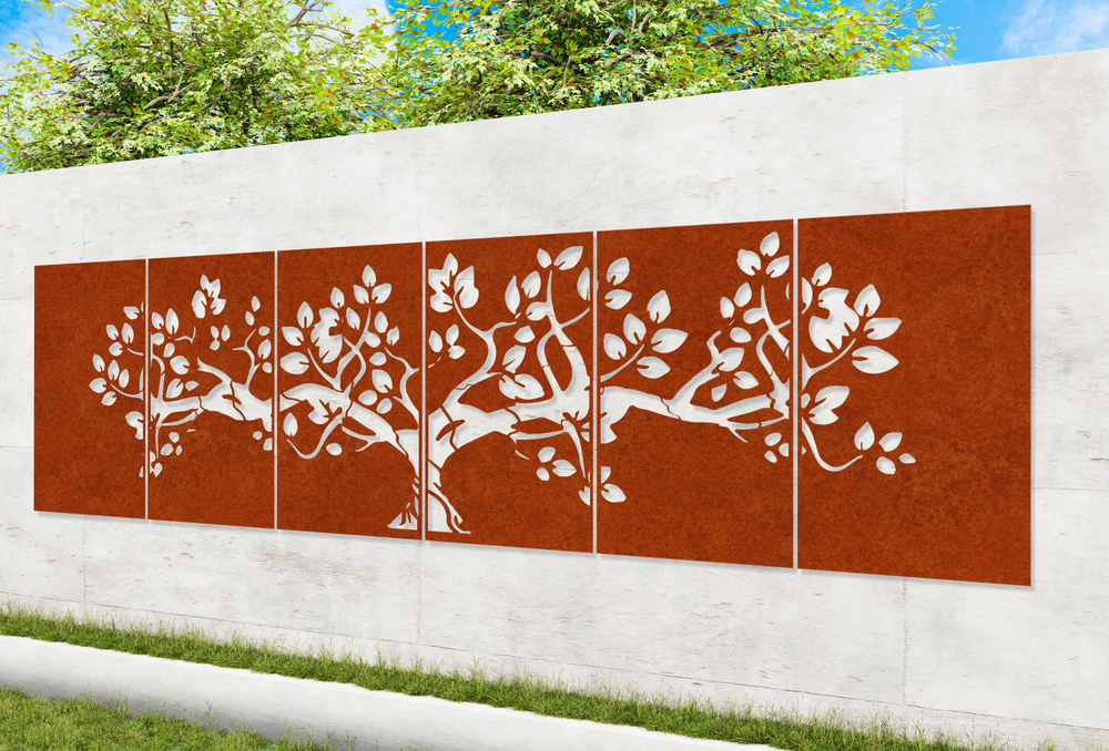 Beautiful Tree (5 Panels) Privacy Garden Screen
