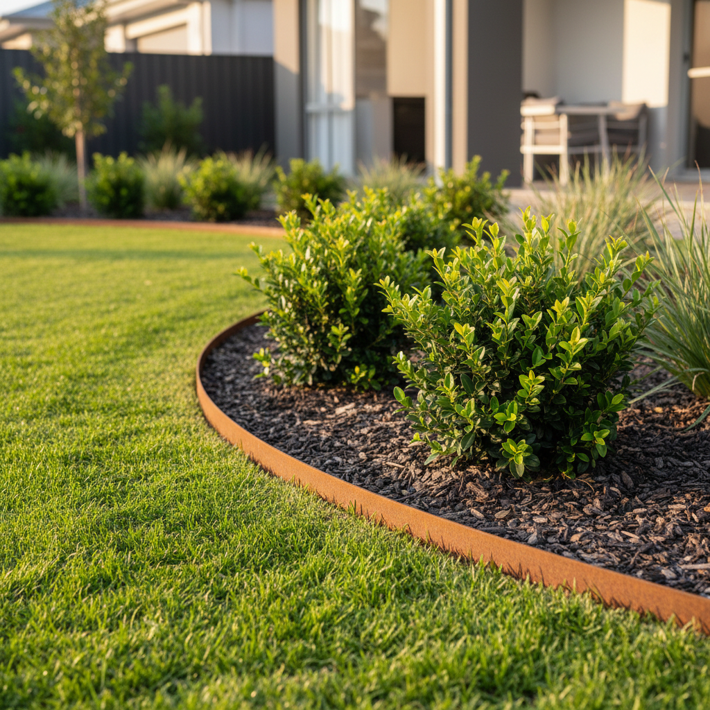 Rust Metal Garden Edging – 1m Interlocking Lawn Border with Built-In ...