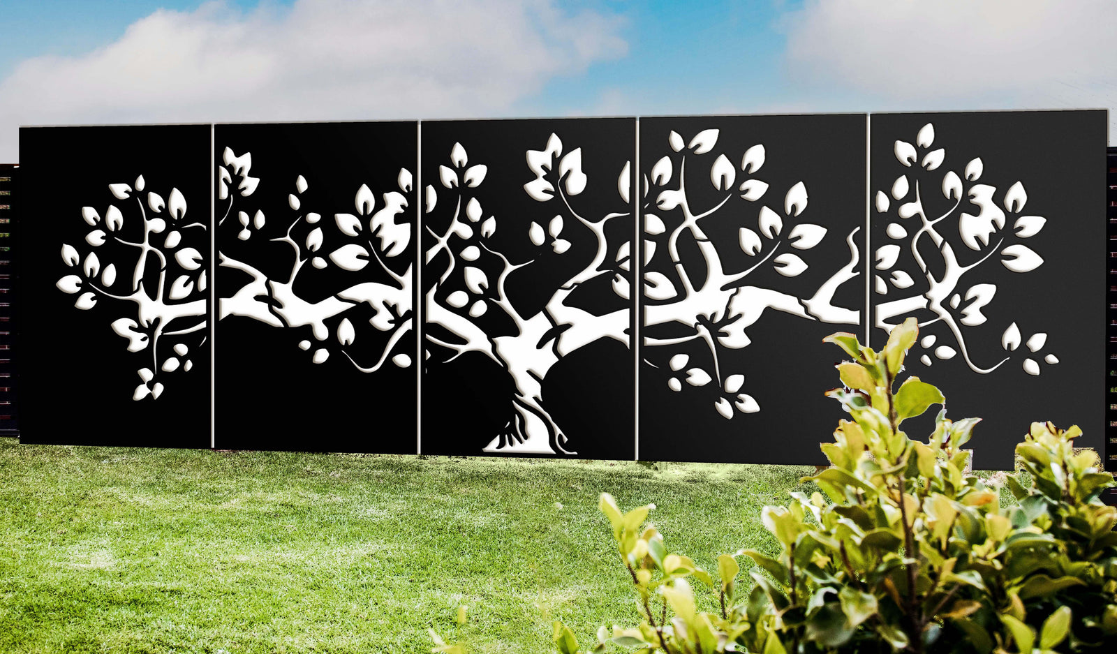Beautiful Tree (5 Panels) Privacy Garden Screen