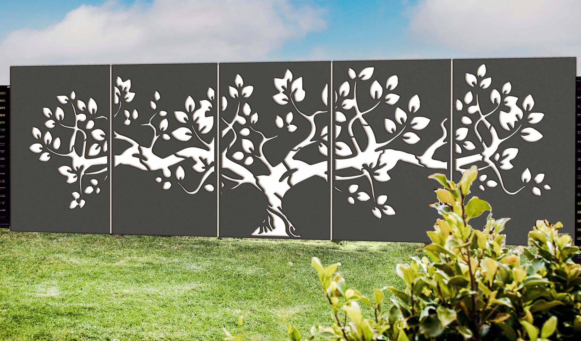Beautiful Tree (5 Panels) Privacy Garden Screen