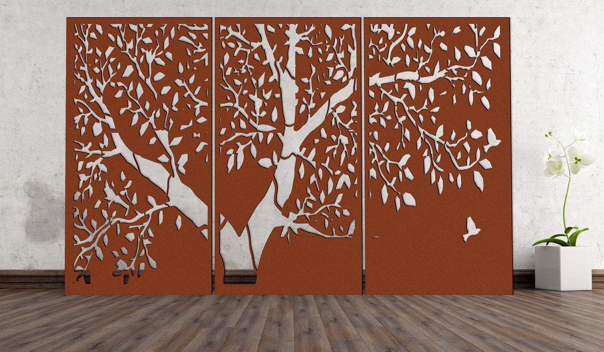 Branch out birds (3 Panels) Privacy Garden Screen