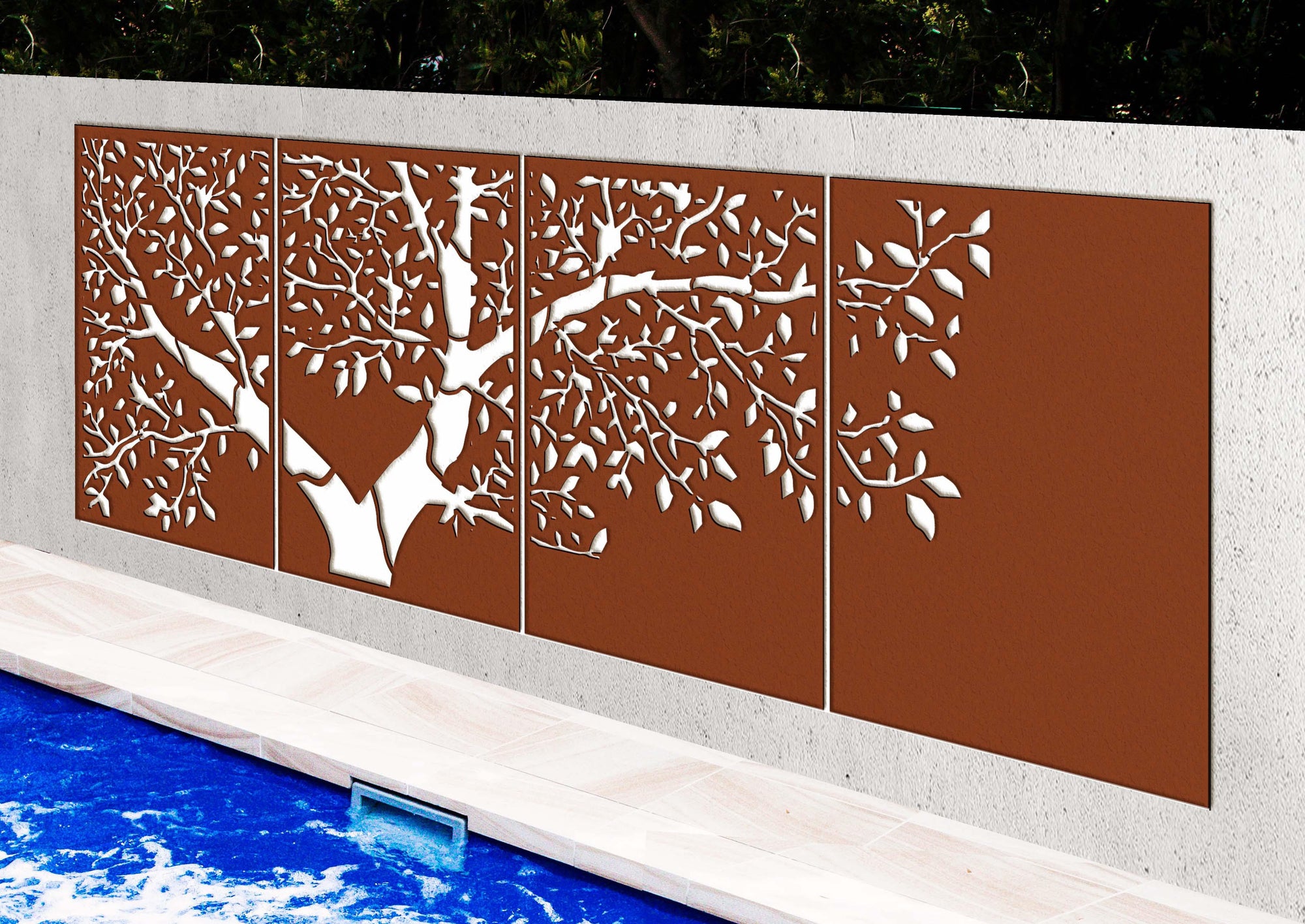 Branch Out Design (4 Panels) Privacy Garden Screen