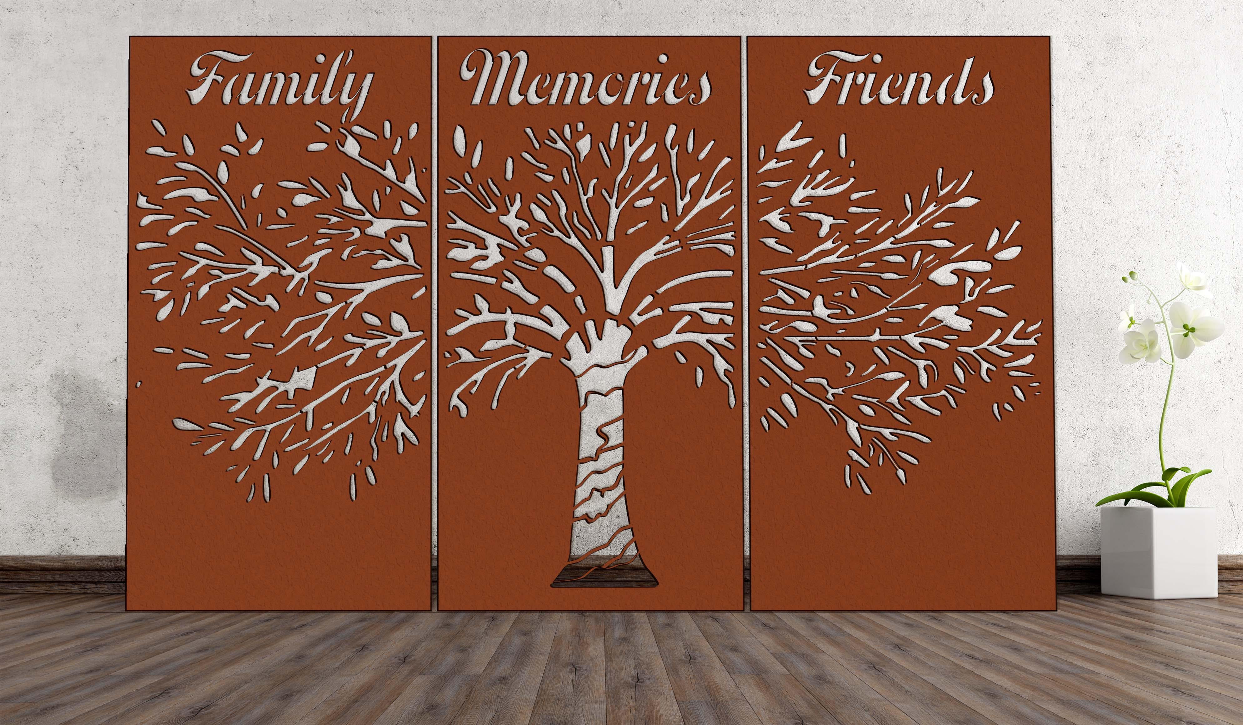 Family Memories Friends Design (3 Panels)